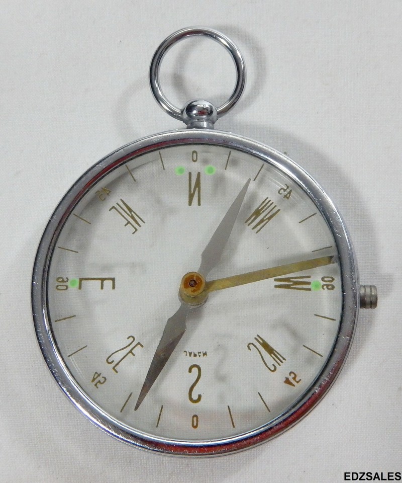 Vintage Clear Glass Handheld Hiking Camping Mapping Compass Made in ...