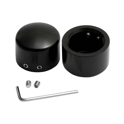 Black CNC Front Axle Cap Nut Cover For Harley Touring Street Glide Road ...