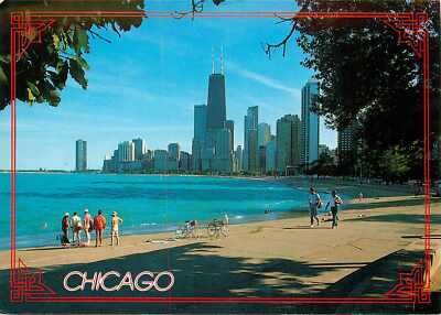 Postcard Continental Chicago Skyline Beach Windy City Portraits Unused ...