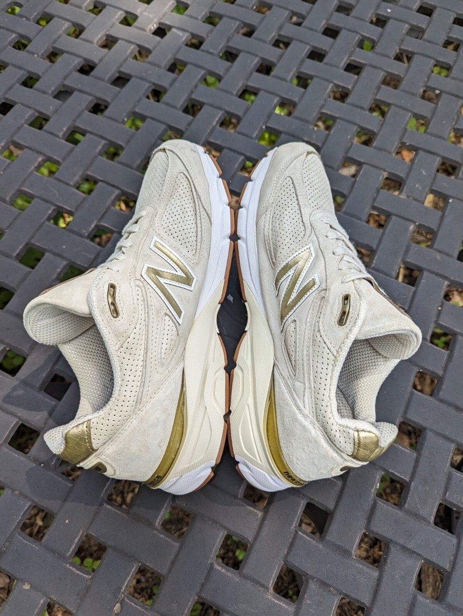 New Balance 990v4 Angora Made In USA Off White Gold Shoes New Balance 990v4 Angora Made In USA Off White Gold Shoes