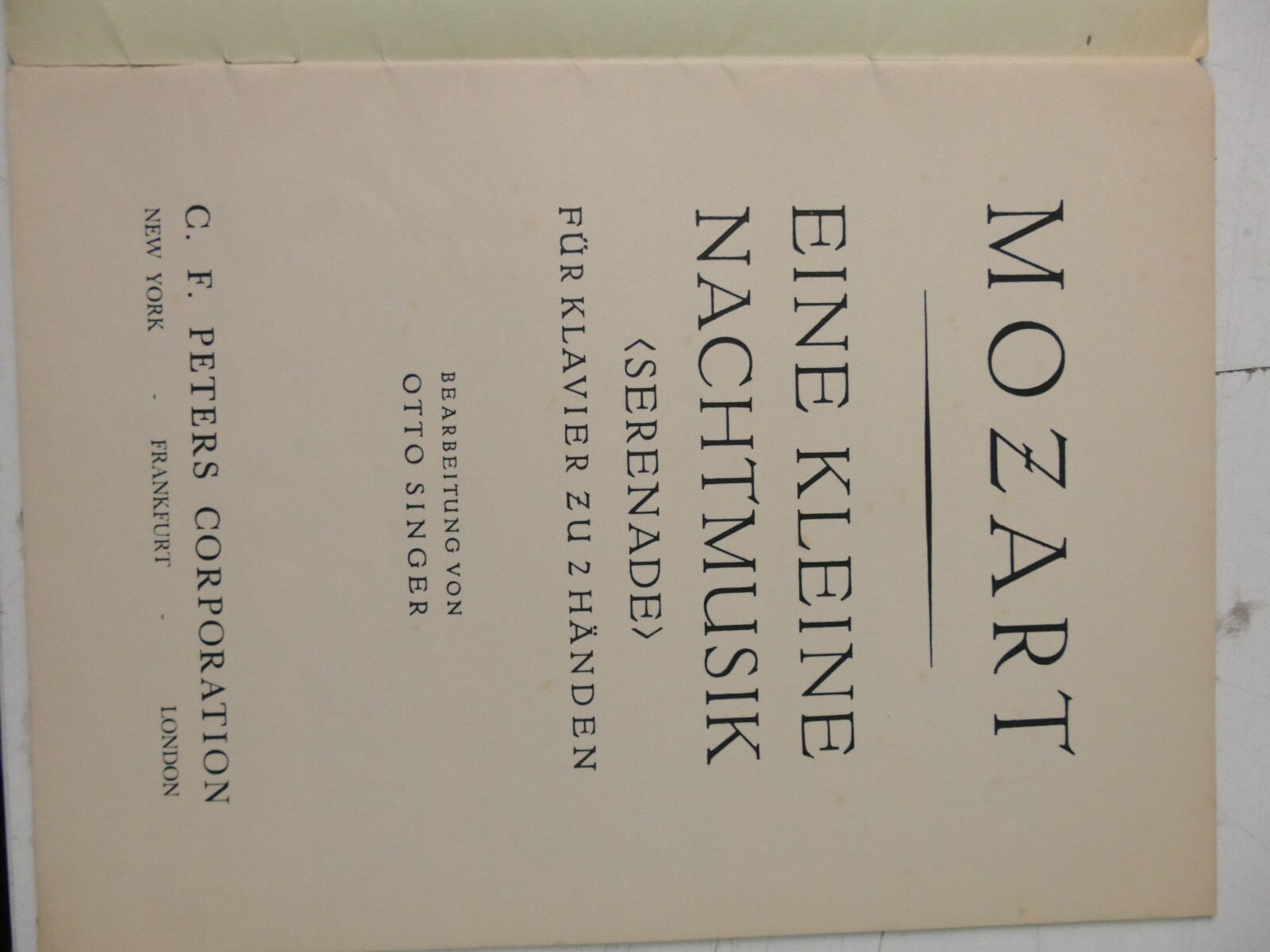 Mozart Eine kleine Nachtmusik Nr.3957 Edition Peters To-2643 | eBay.de