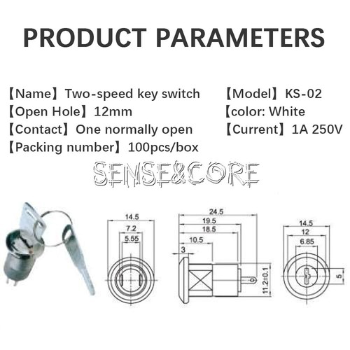 10PCS Mini Lock Power Switch w/ Security Key On/Off 1A 250V Button Set ...