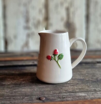 Gisela Graham Small Single Serve Strawberry Milk Cream Mini Jug Vase ...