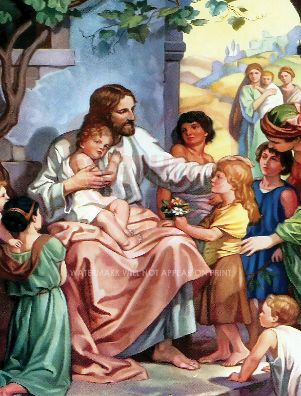 Jesus Christ With Children In Heaven