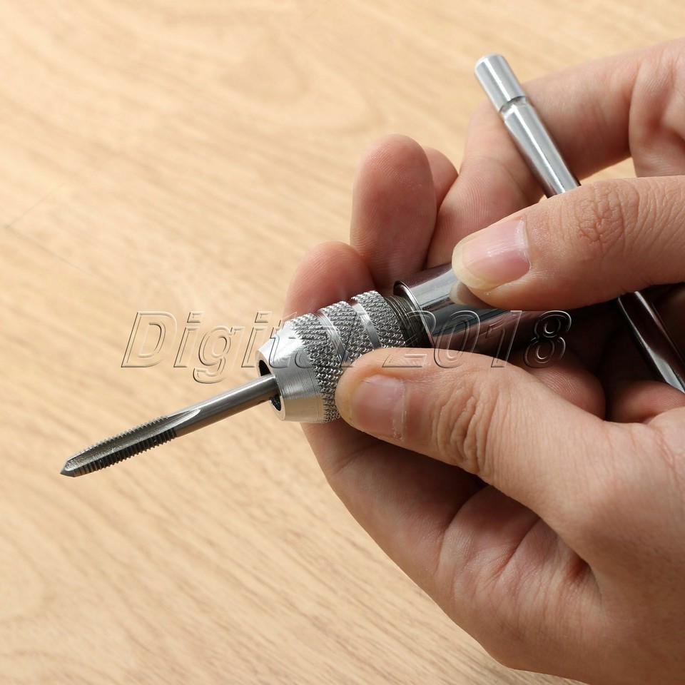 Adjustable T-Handle Ratchet Tap Wrench & 5Pcs M3-M8 Straight Fluted ...