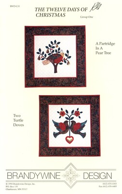 Brandywine Design 12 Days of Christmas QUILT PATTERN Partridge Pear ...