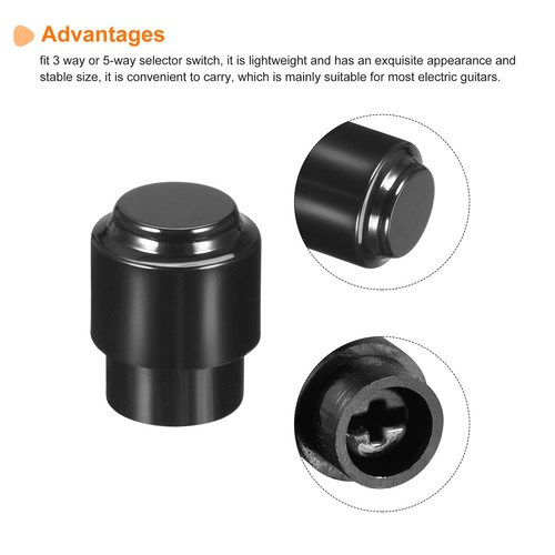 2 x Guitar Selector Switch Tip Cap Round 3 Way Cross Knob Cover Black ...