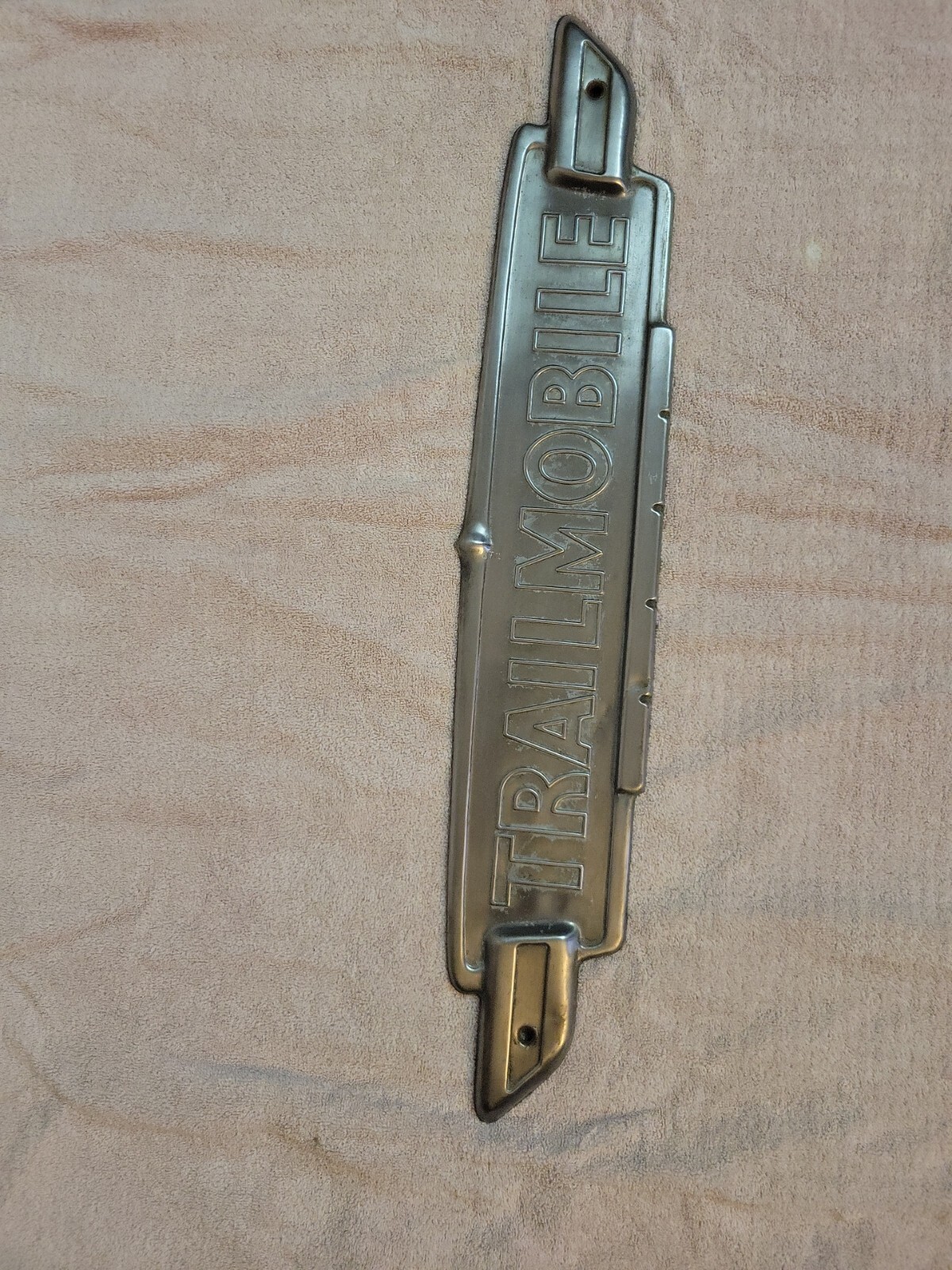 Vintage Airstream TRAILMOBILE Metal Name Emblem Wings RV Trailer Sign ...