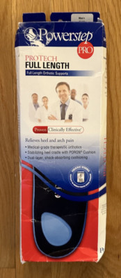 Powerstep Protech Full I/J Length Insoles Orthotics Pro Medical Grade ...