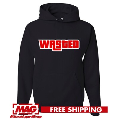 GTA WASTED 2C HOODIE Grand Theft Auto Gaming Funny Videogame Sweatshirt ...