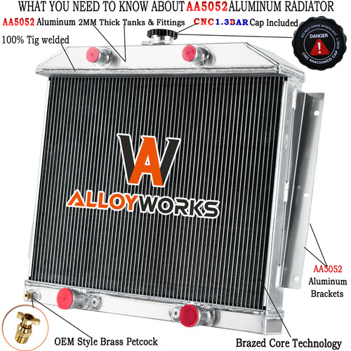 4 Row Radiator w/Cap for 1949 1950 1951 Mercury Car Flathead ...