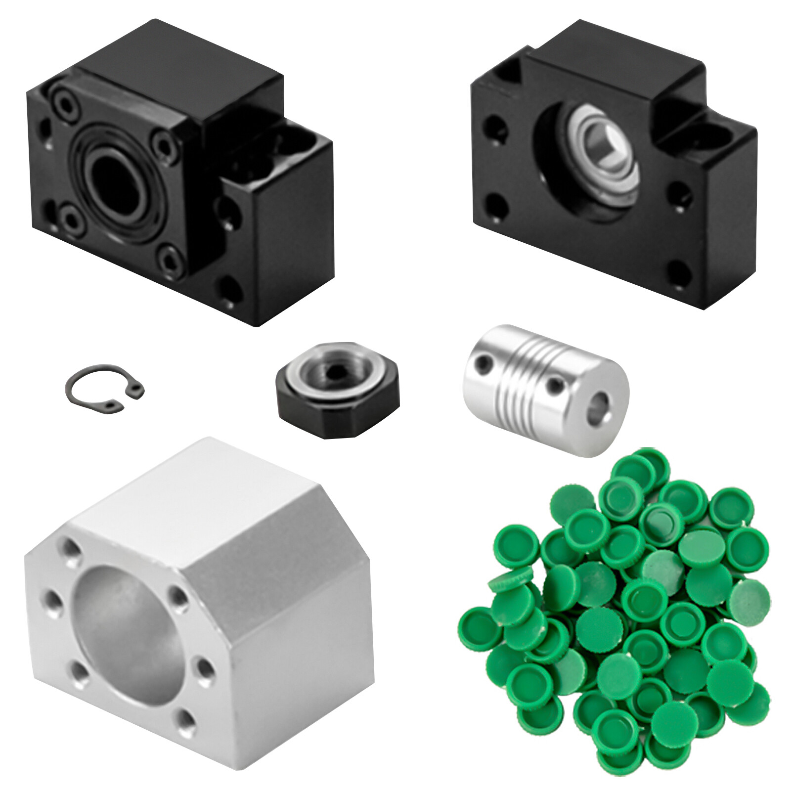 2X Linear Rails HGR20-1500mm 4X Blocks Ballscrew RM1605-1500mm BF12 ...