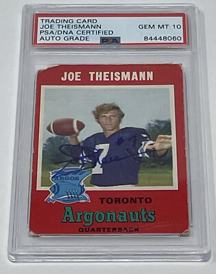 Joe Theismann Signed Auto 1971 O-Pee-Chee Toronto Argonauts RC PSA DNA ...