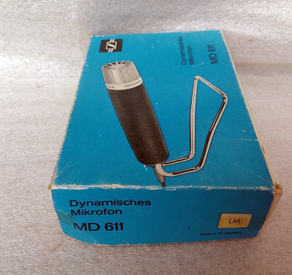 Sennheiser MD 611LM Vintage Dynamic Microphone with Box+stand NOS | eBay