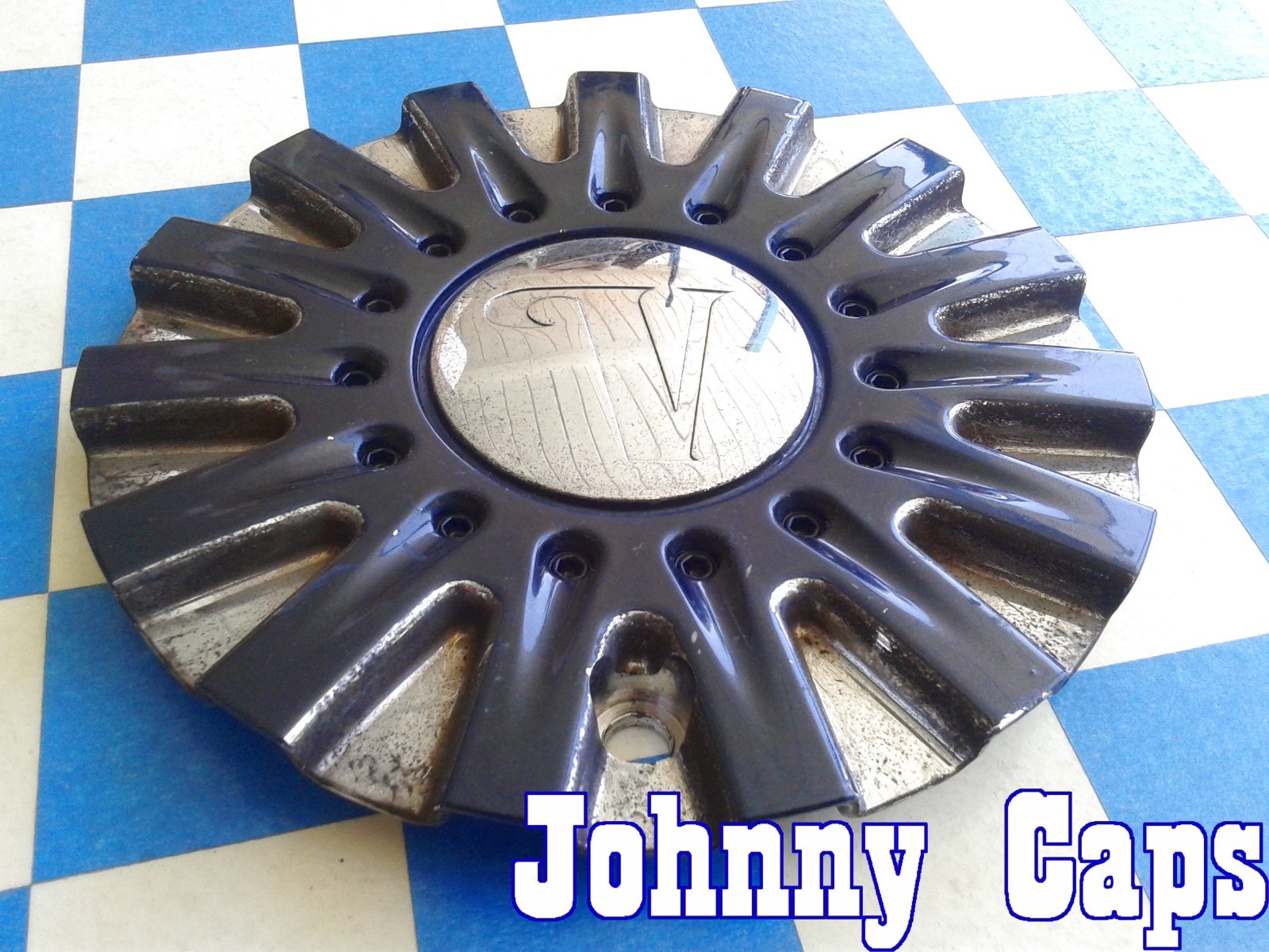 VELOCITY Wheels [51] CHROME/BLUE Center Caps # STW-193-1 Custom Center ...