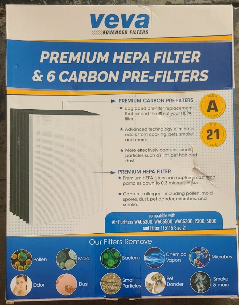 Veva Advanced Filters Premium True Hepa & 6 Filter Pre-Filter Type A ...