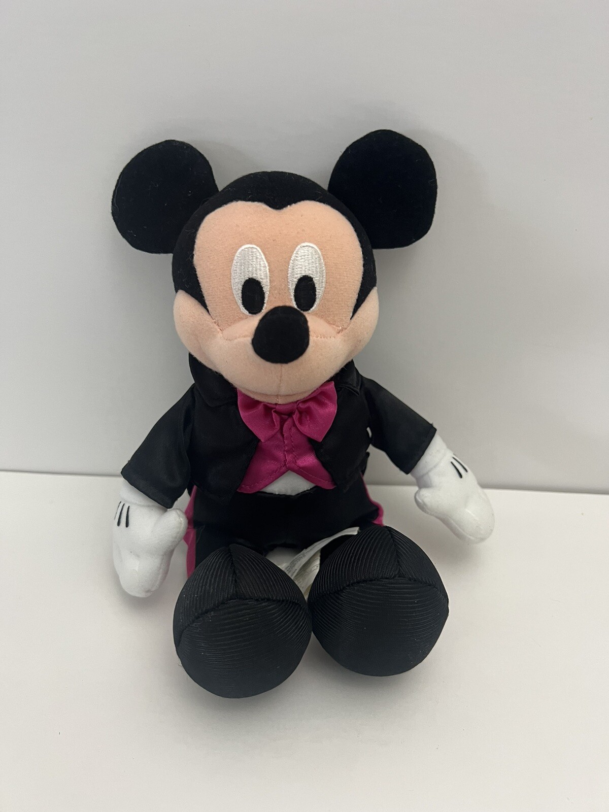 9" Disney on Ice Mickey Mouse in Black Pink Split Tail Tuxedo Tux Plush ...