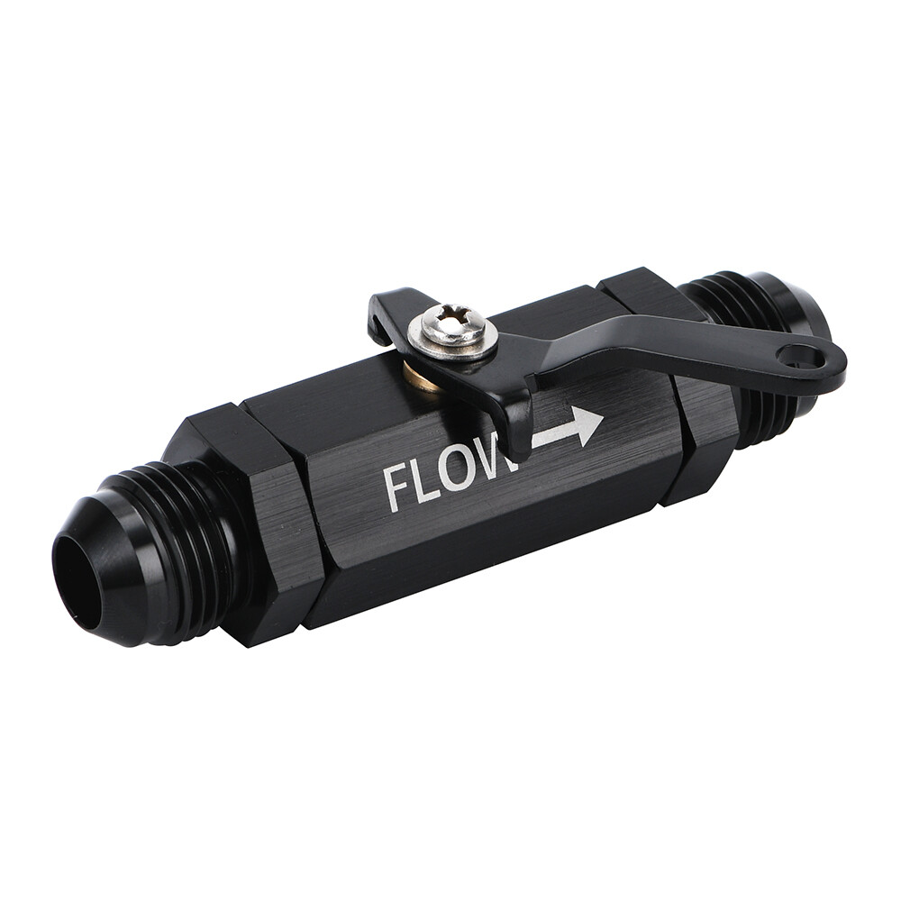 AN8 8AN -8AN Inline Fuel Shut Off Cut Valve Black aluminum for hose ...