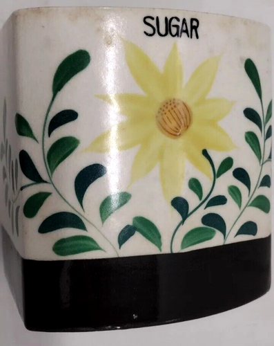30s NASCO Hand Painted Sugar Vase NO LID NEAR ANTIQUE Holiday Art Deco ...