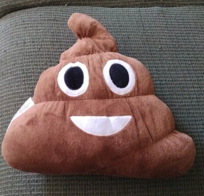 Pile of Poo Emoji Throw Pillow - Smiley Poop Face Stuffed Plush Toy 13 ...