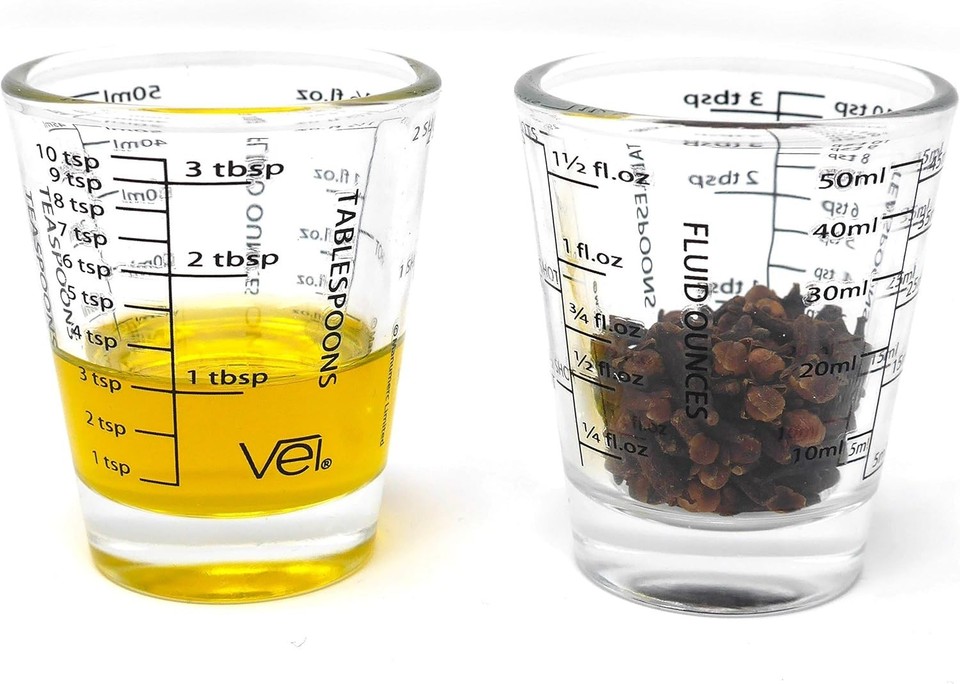 50ml Glass Mini Measuring Shot Glasses - Pack of 2 | eBay UK