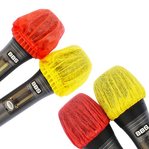 1 Pair Microphone Hygiene Cover Non-woven Windscreen Protective Mic Pad ...