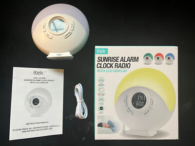 Itek Sunrise Wake-Up Alarm Clock Radio w LCD Display Open Box | eBay