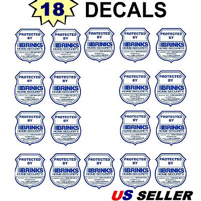 18 Home Security Alarm System Police Badge Warning Sticker Decal Signs ...