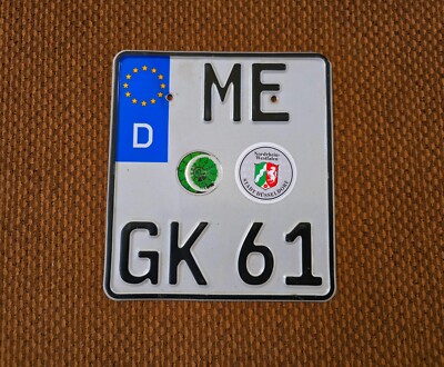 REAL ORIGINAL AUTHENTIC GERMAN MOTORCYCLE LICENSE PLATE BMW TAG NUMBER ...