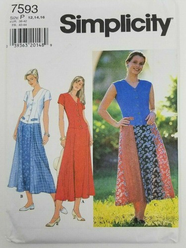 Simplicity 7593 Misses Fit and Flare Dress Size 12 14 16 | eBay