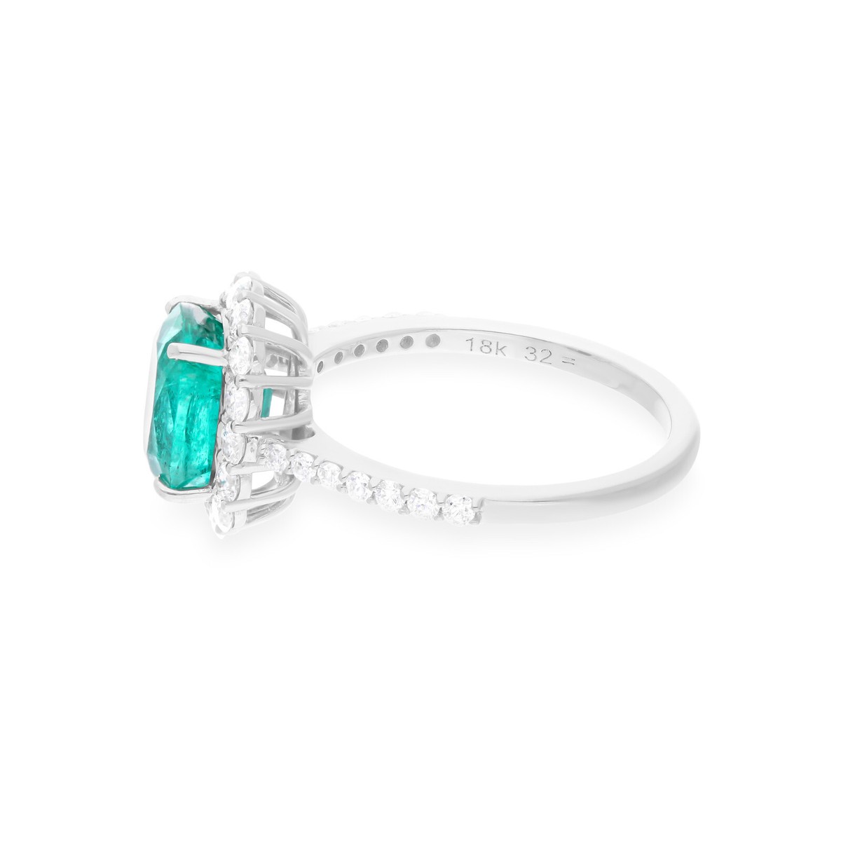 3.01 TCW Real SI/H Diamond Zambian Emerald Engagement Ring 3.01 TCW Real SI/H Diamond Zambian Emerald Engagement Ring