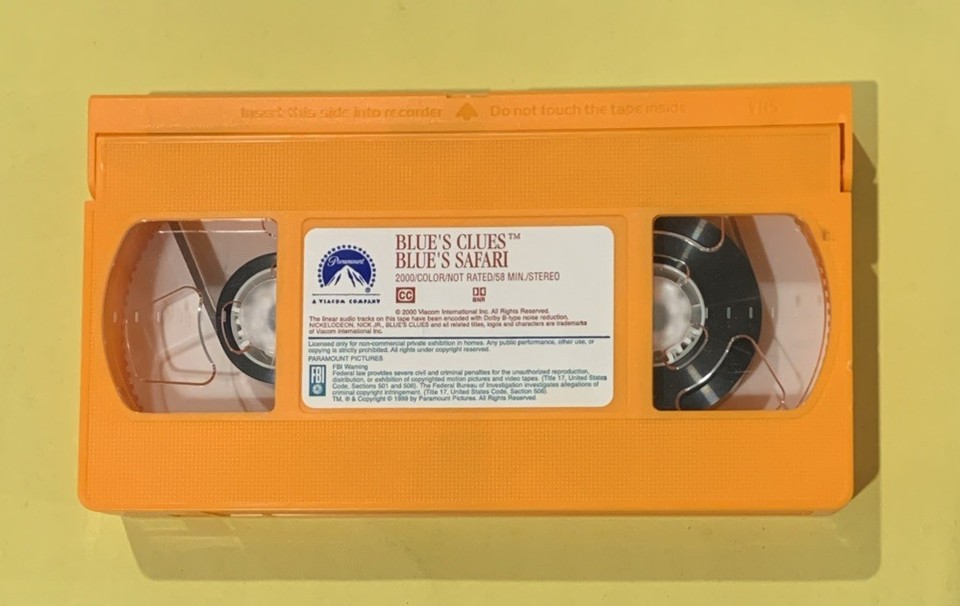 Nick Jr. Blue’s Clues Play Along with Blue Blue’s Safari VHS Tape ...