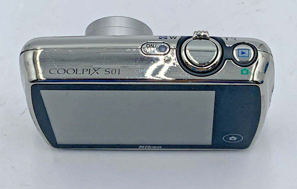 NIKON Coolpix S01 3x Optical Zoom 10.1MP Silver Compact Digital Camera ...