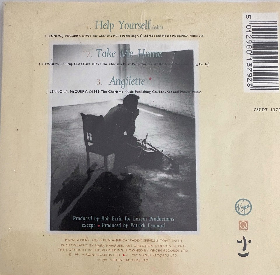 JULIAN LENNON - Help Yourself CD Single 3-Tracks Cardsleeve 1991 Virgin ...