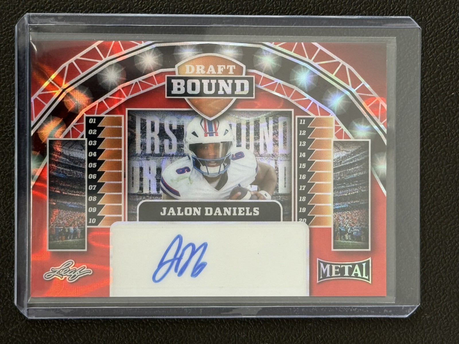 Jalon Daniels 2025 Leaf Metal #DB-JD1 Draft Bound - Lava Red /10 Price ...