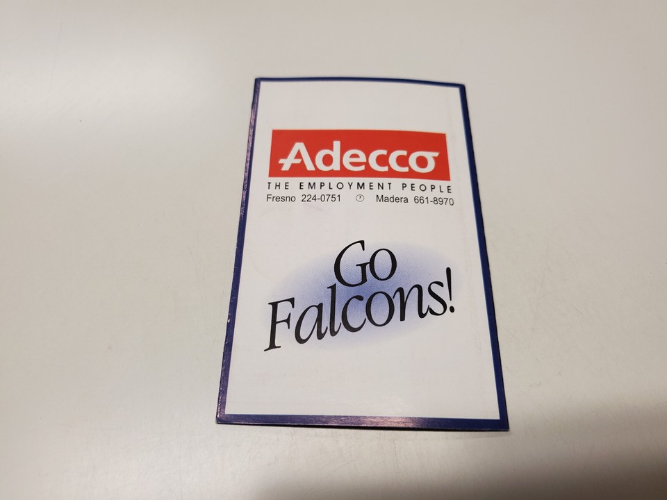 JS15 Fresno Falcons 2000/01 Minor Hockey Pocket Schedule - Adecco | eBay