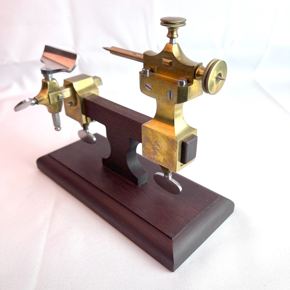 3 pc Swiss Watchmaker Horology Clock Mandrel Lathe & Tools Antique ...