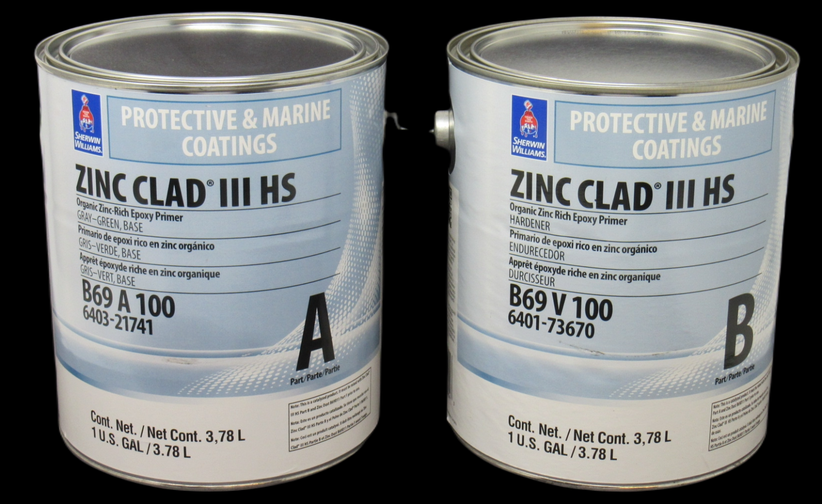 NEW Sherwin-Williams Zinc Clad III HS Epoxy Primer Coating PART A + B ...