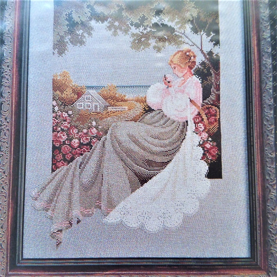 VTG LAVENDER & LACE Cross Stitch Pattern Chart Nantucket Rose NEW 1992 ...