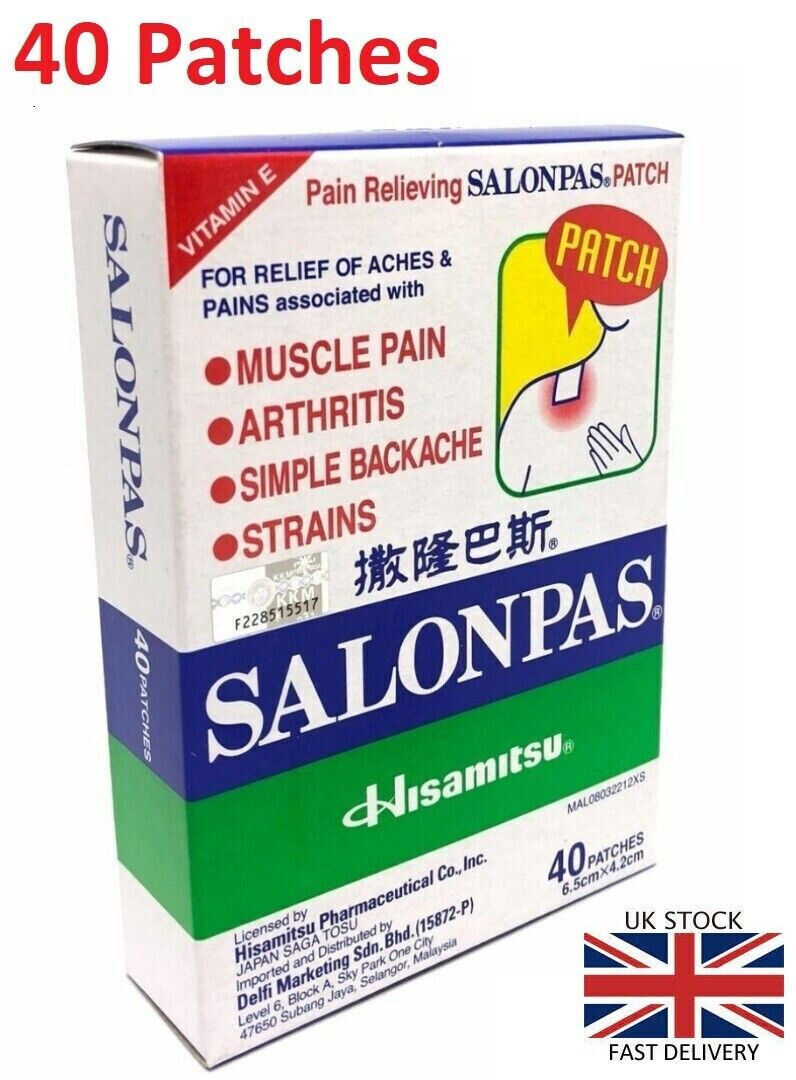 20 and 40 Salonpas patches Pain Relief Patch Ache Relieve Hot (6.5cm x ...