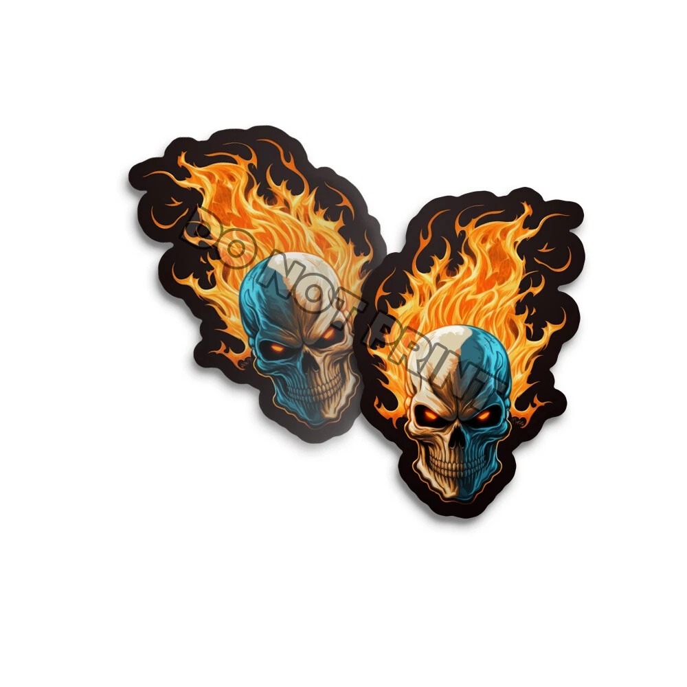 Skull And Flames Tattoo