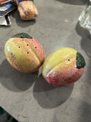 Pair Of Mango Salt And Pepper Shakers Vintage | eBay