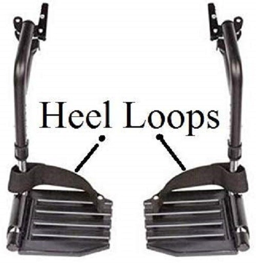 Wheelchair Footrest with Heel Loops Black for Standard Wheelchairs ...