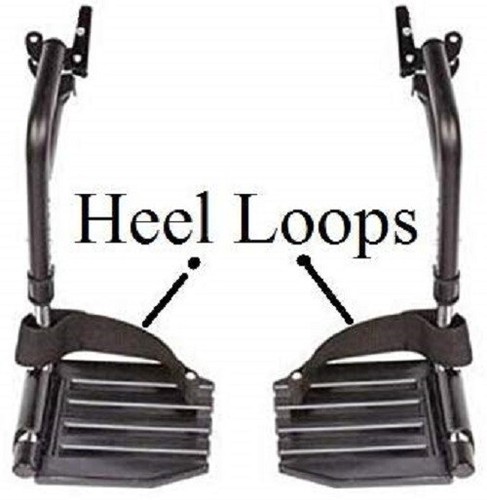 Wheelchair Footrest with Heel Loops Black for Standard Wheelchairs ...