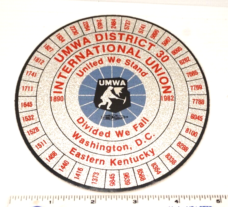 Coal Mining Sticker 1982 UMWA District 30 Eastern KY International DC 5 ...
