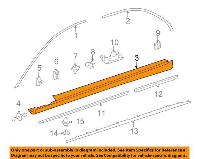 Mercedes-Benz 20569804549999 Genuine OEM Rocker Molding for sale online ...