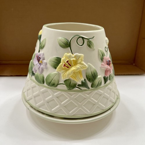 Yankee Candle Spring Morning Glory Lattice Plate and Shade Set | eBay