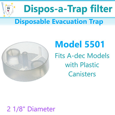 Dental Dispos-A-Trap Vacuum Trap #5500 1.25 in 144/Bx Disposable ...