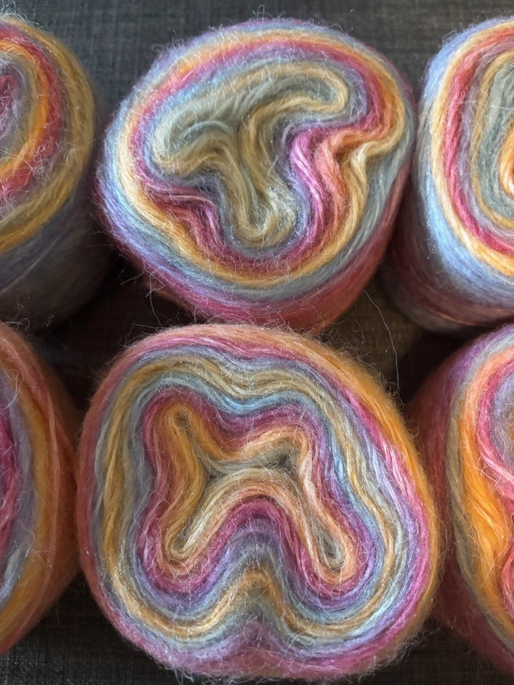Wool Blend brushed yarn in muted rainbow colors: Lot of 6 | eBay