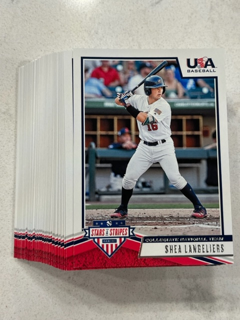 Lot (50) SHEA LANGELIERS A's 2019 Panini Stars & Stripes USA Baseball ...